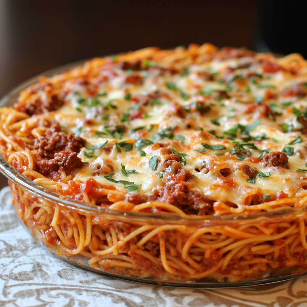 Cheesy Spaghetti Pie - Cooking Taste
