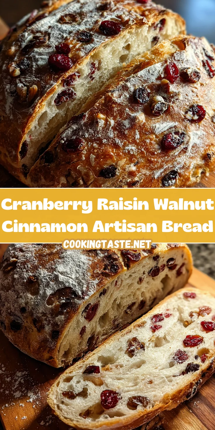 Cranberry Raisin Walnut Cinnamon Artisan Bread - Cooking Taste