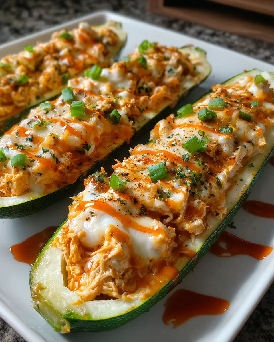 Buffalo Chicken Zucchini Boats - Cooking Taste