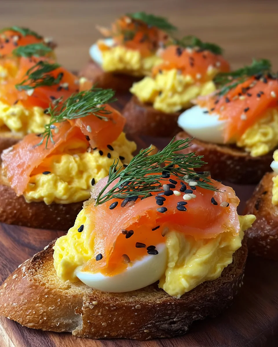 Smoked Salmon Crostini Egg Mousse - Cooking Taste