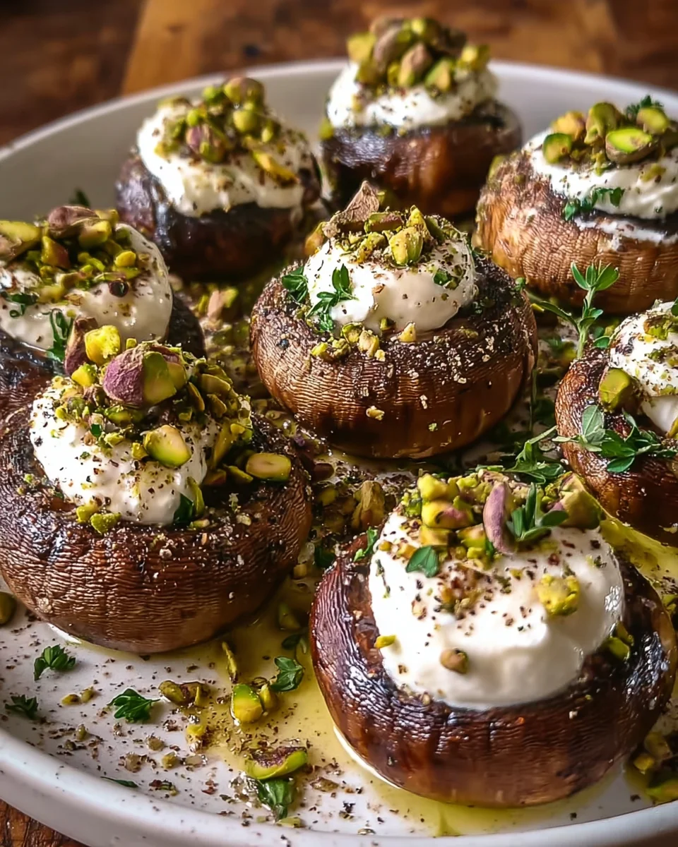Pistachio Cream & Goat Cheese Mushrooms - Cooking Taste